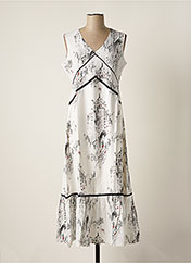 Robe Longue Tissage Popeline Blanc Maloka Femme - 2502508-blanc0 | Modz