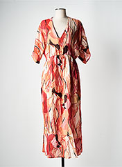 Robe Longue Tissage Popeline Orange Lilie Plus Femme - 2493433-orange ...